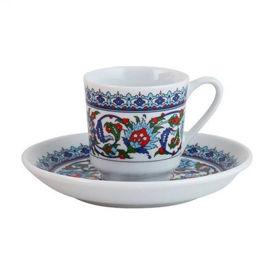 Turkish Coffee Set Kütahya Porcelain Topkapı Palace Design - 4 or 6 Cups