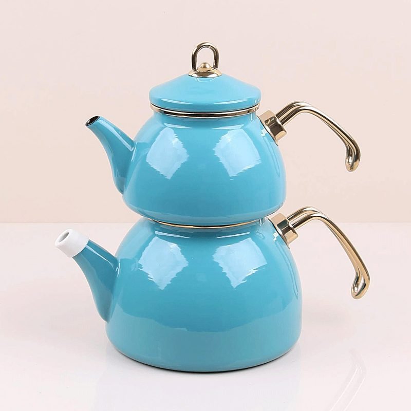 Blue Color Glory Enamel Turkish Tea Pot Kettle, Turkish Teapot, Tea ...