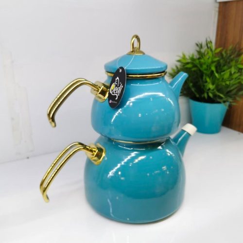 Blue Color Glory Enamel Turkish Tea Pot Kettle, Turkish Teapot, Tea ...
