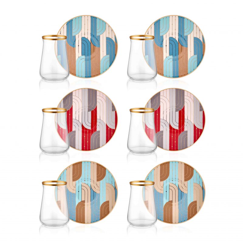 12 Pcs Leila Luxury Tea Glass Set - Traditional Turk