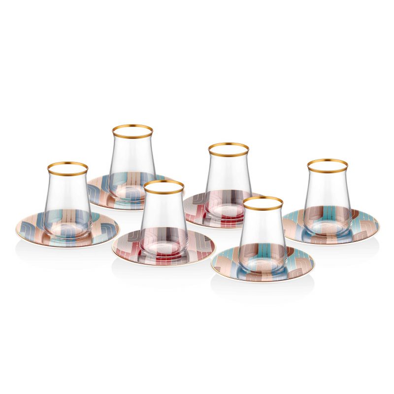 12 Pcs Leila Luxury Tea Glass Set - Traditional Turk