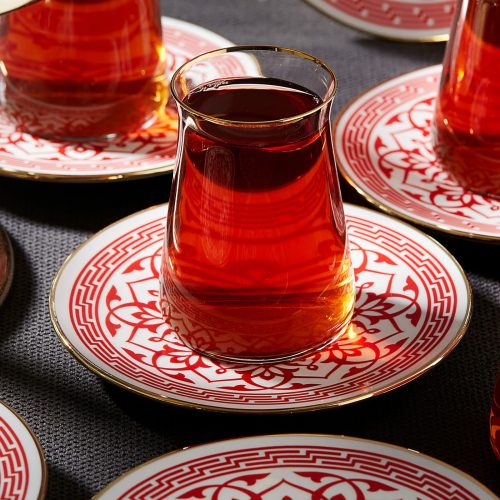 12 Pcs Karaca Ocha Luxury Tea Glass Set - Traditional Turk