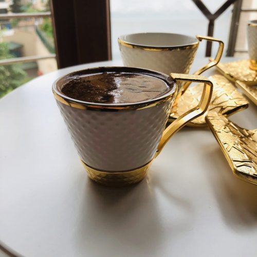 Luxury Gold Color Turkish Coffee Cup Set For Six Person - Traditional Turk