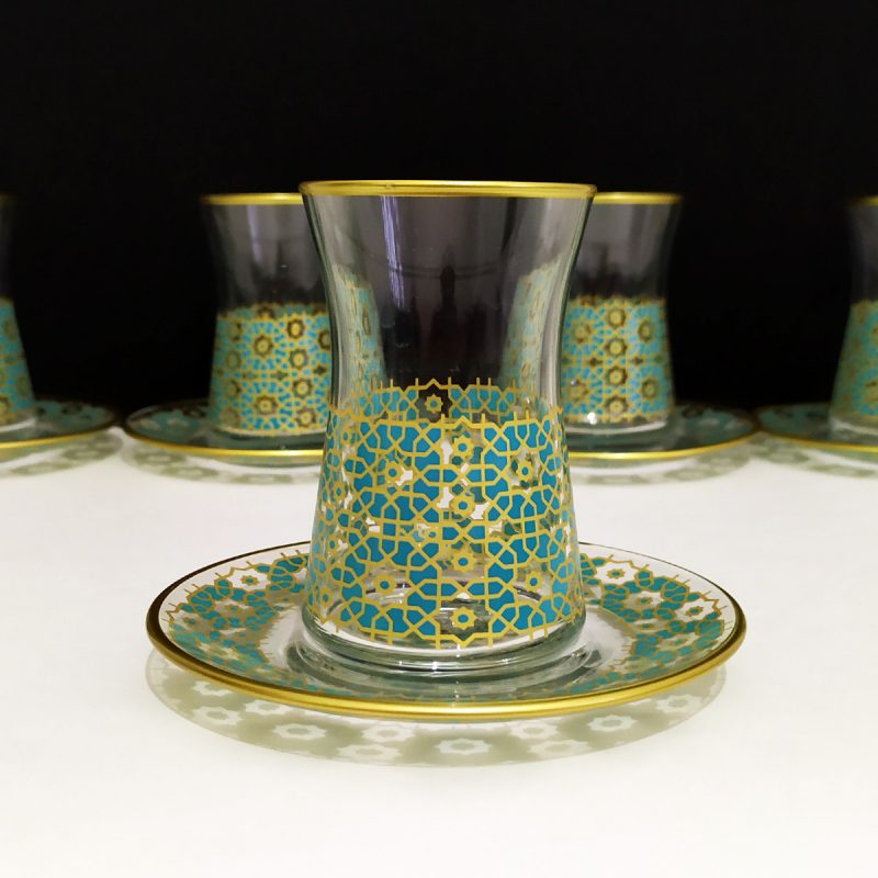 12 Pcs Pasabahce Agra Turkish Tea Set For Six Person - Traditional Turk