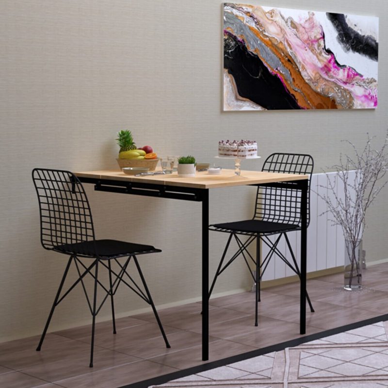 Oak Foldable Practical Smart Kitchen Table, Portable Dining Table ...