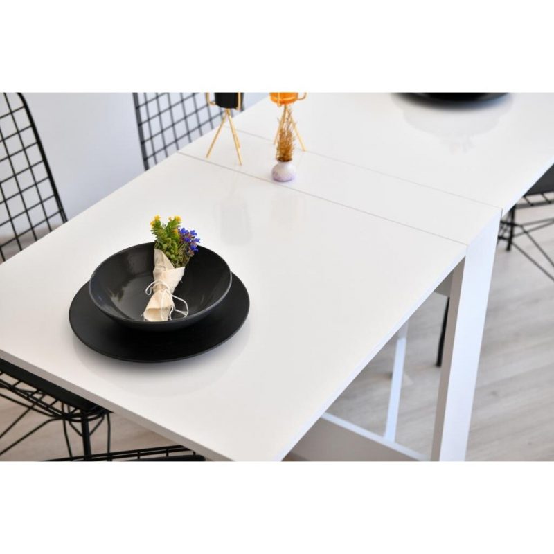 White Folding Dining Table, Foldable Portable Kitchen Desk ...