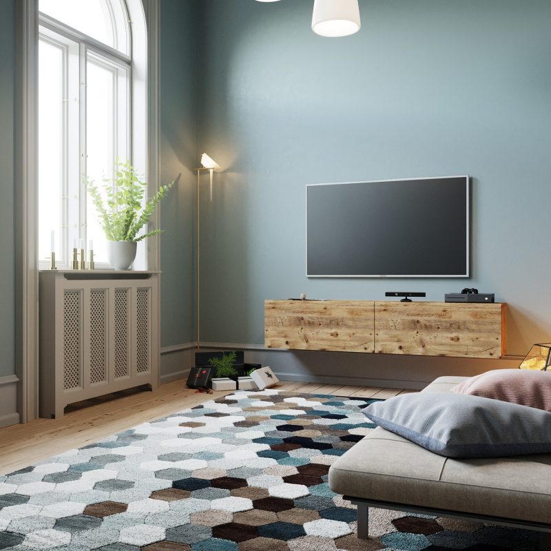 Future Pine Wall Mounted TV Stand with 2 Drop Down Doors, Pine Media ...