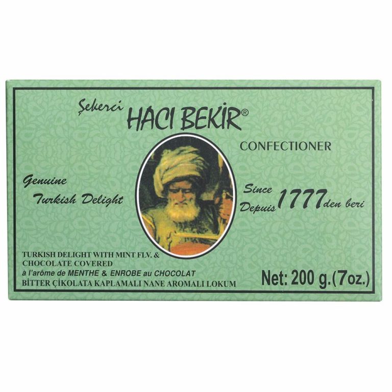 Turkish Delight with Chocolate & Mint 200G, Haci Bekir - Traditional Turk