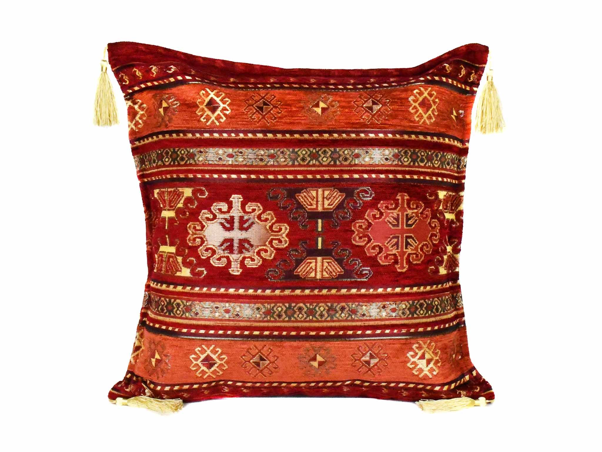 Turkish Cushion Cover Aztec - Rusty Orange - Traditional Turk