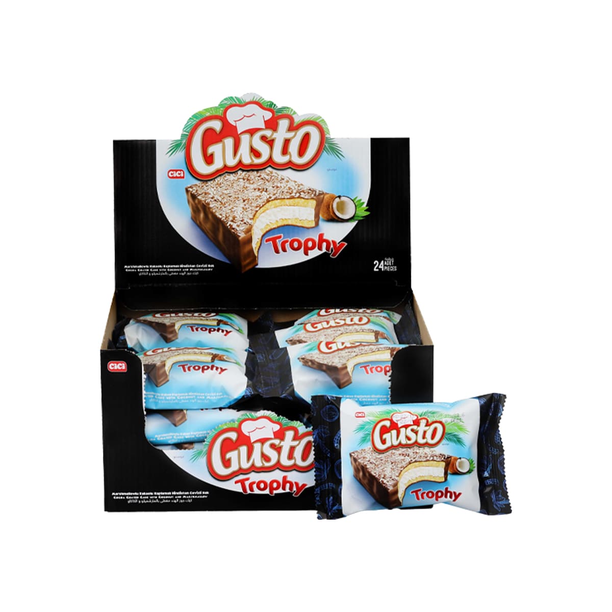Cici Gusto Trophy Cocoa Coated Cake with Coconut and Marshmallow in Box ...