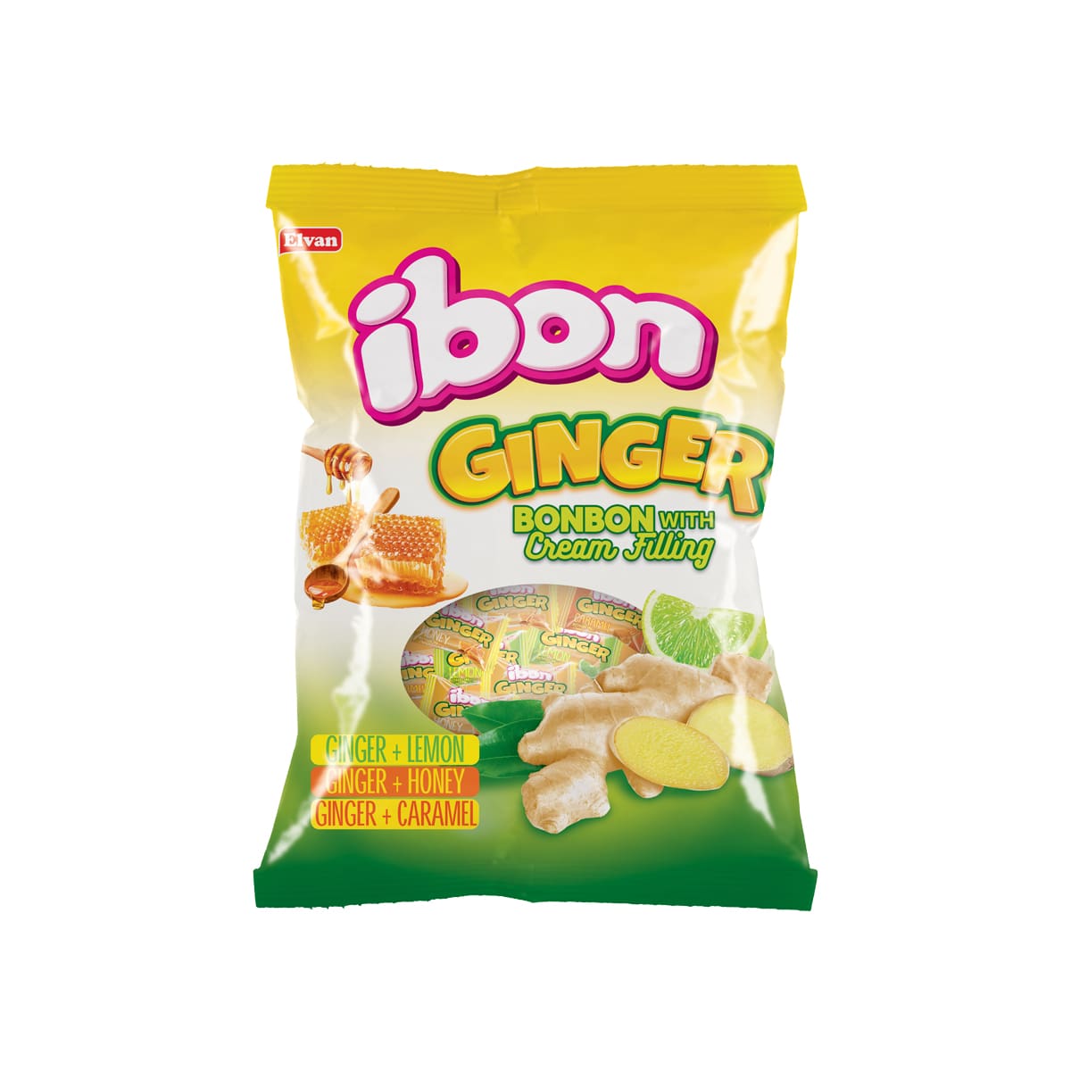 Elvan Ibon Ginger Bonbon Candy with Mixed Filled - Traditional Turk