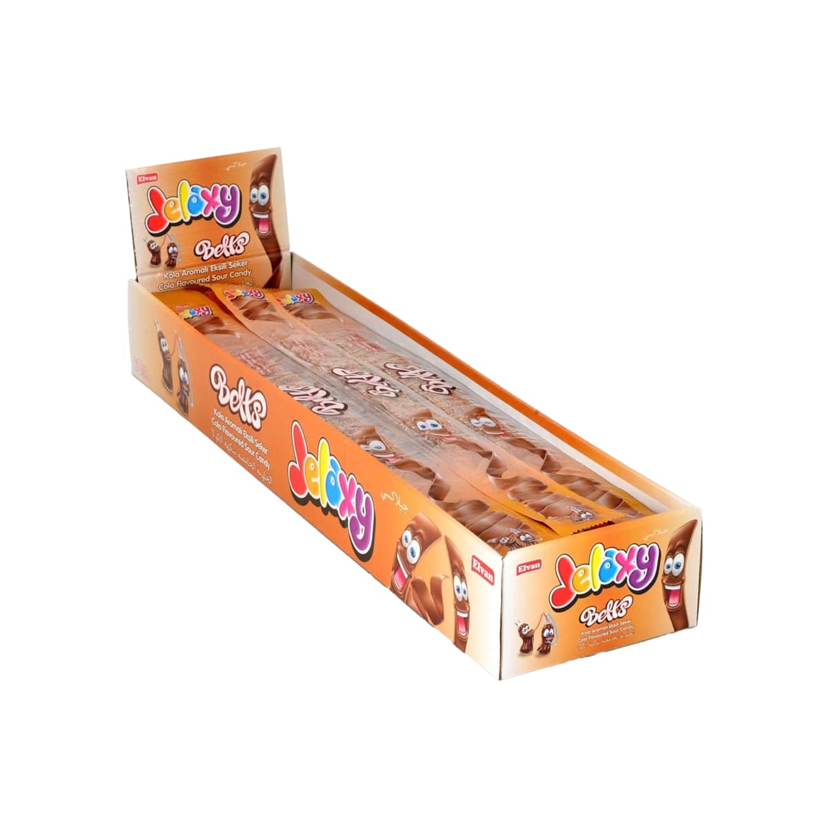 Elvan Jelaxy Belts Cola Flavored Sour Candy in Box 15 gr (0.52oz) – 60 ...