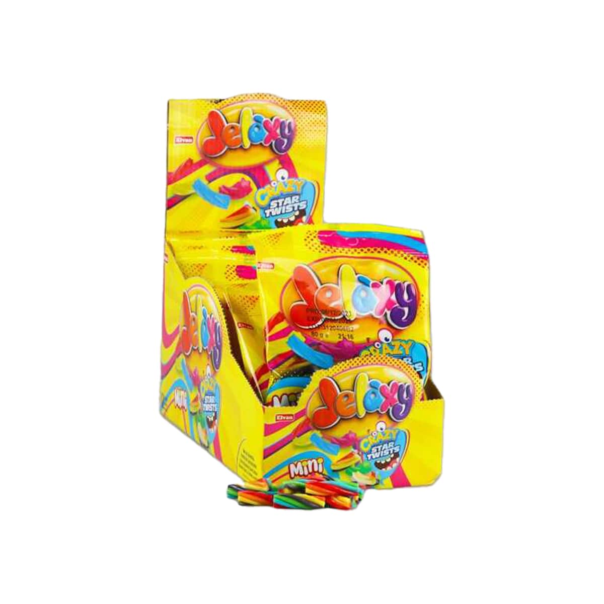 Elvan Jelaxy Crazy Star Twists Mini Gummy Candy with Fruit Flavor in ...