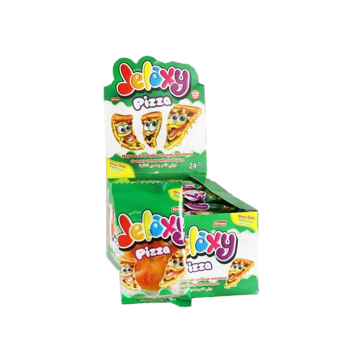Elvan Jelaxy Pizza Gummy Candy with Fruit Flavor in Box 20 gr (0.70oz ...