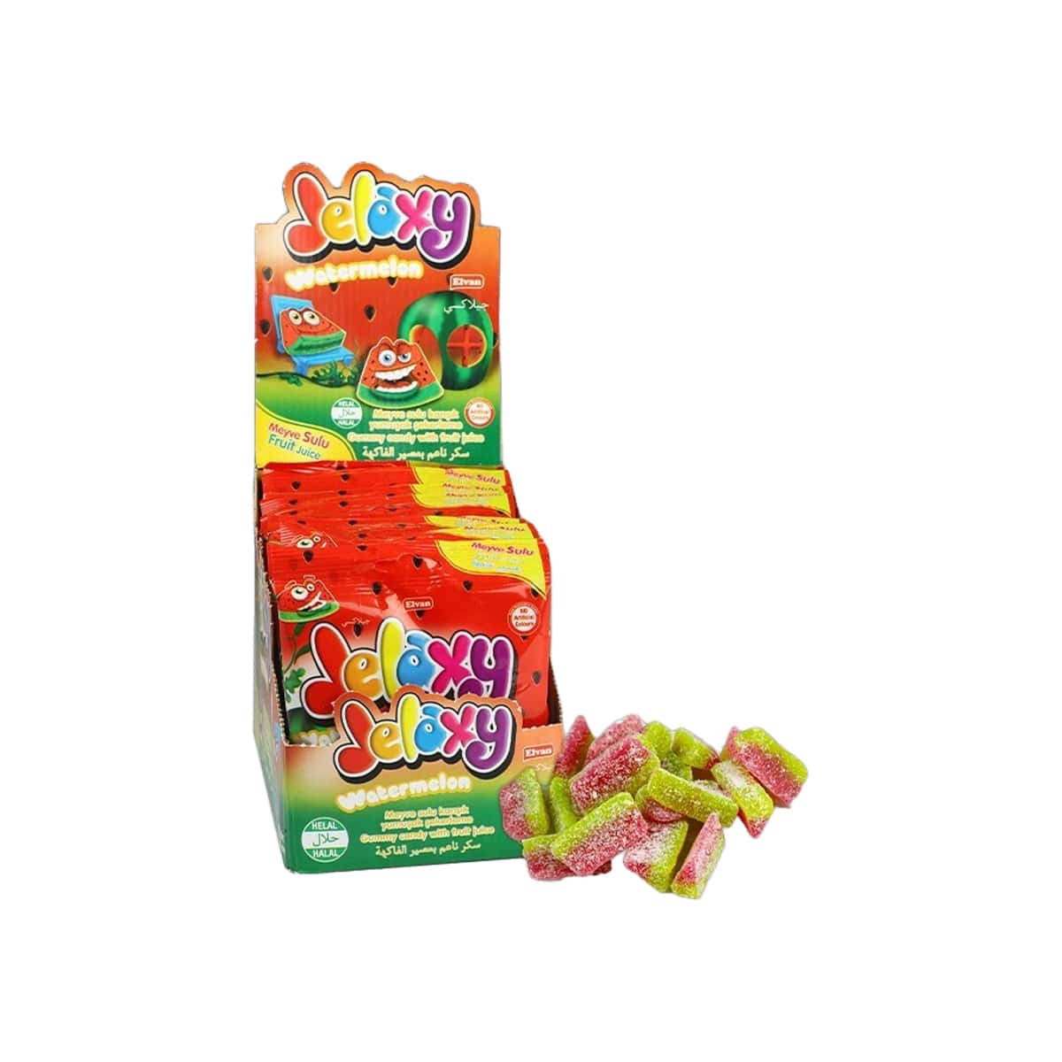 Elvan Jelaxy Watermelon Gummy Candy with Fruit Flavor in Box 80 gr (2 ...