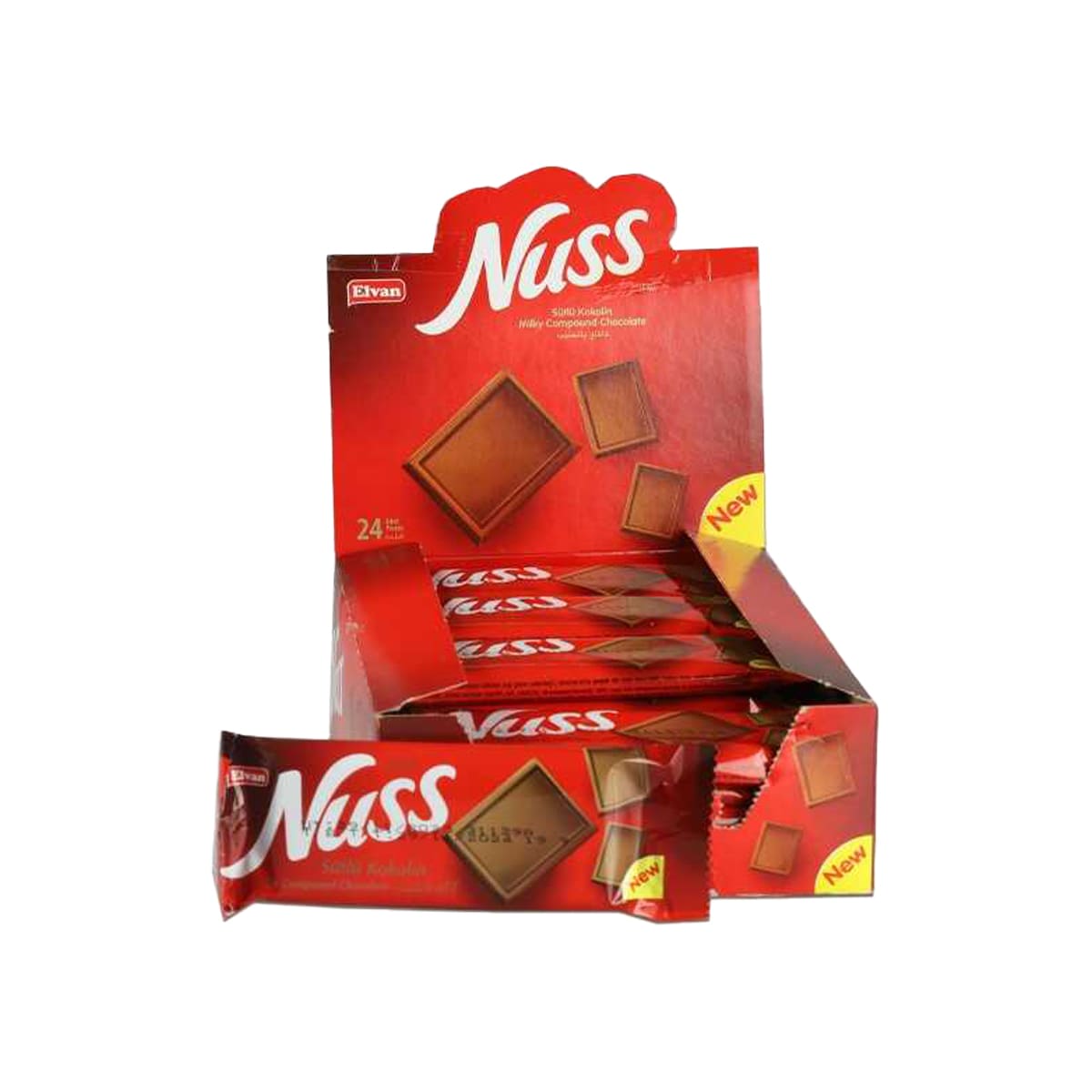 Elvan Nuss Milky Compound Chocolate Tablet in Box – 24 Pieces ...