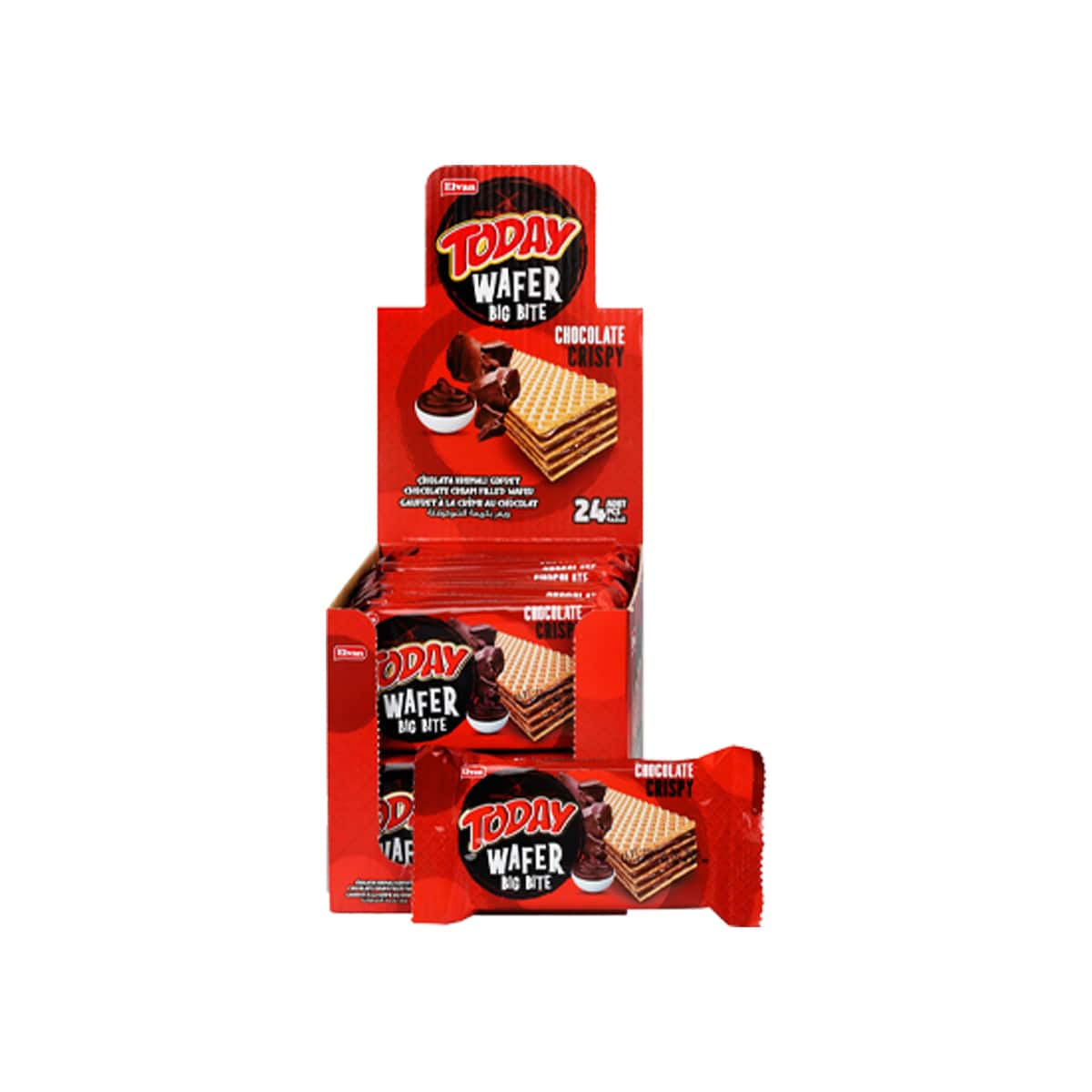 Elvan Today Big Bite Chocolate Cream Filled Wafer in Box 30 gr (1.05oz ...