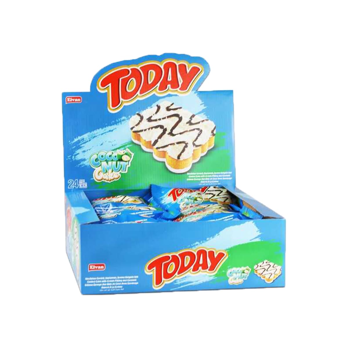 Elvan Today Coconut Cream Coated Cake with Cream Filling and Coconut in ...
