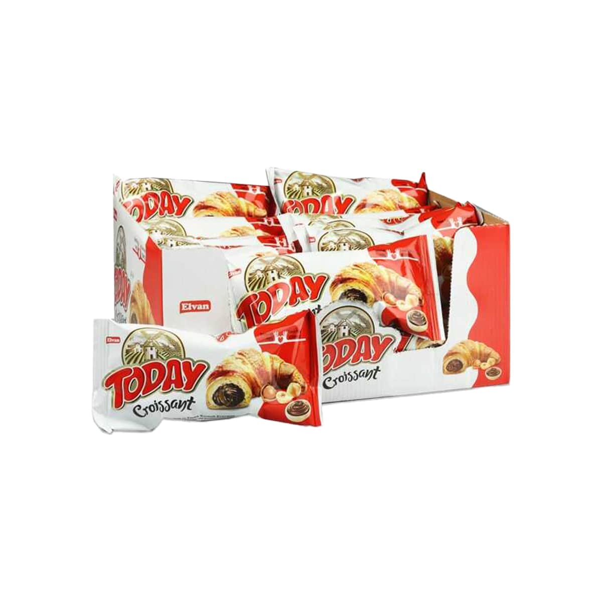 Elvan Today Croissant with Cocoa Hazelnut Cream Filling in Box 40 gr (1 ...