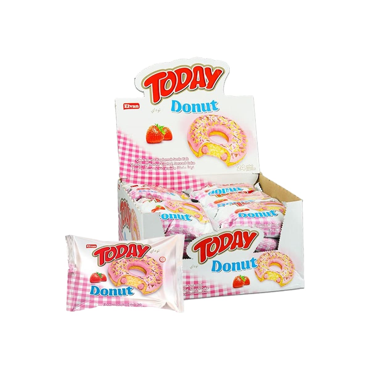 Elvan Today Donut Strawberry Flavored Chocolate Coated Cake with ...