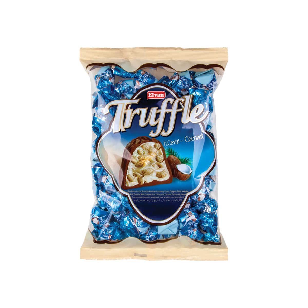 Elvan Truffle Coconut Flavored Creamy Milk Chocolate with Puffed Rice ...