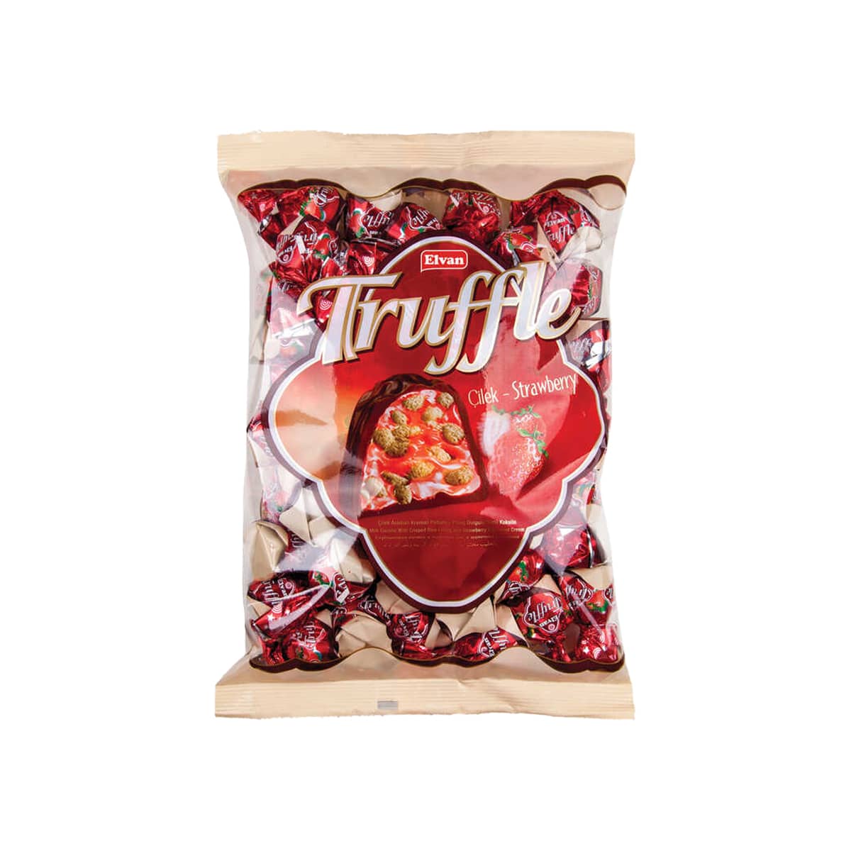 Elvan Truffle Stawberry Flavored Creamy Milk Chocolate with Puffed Rice ...