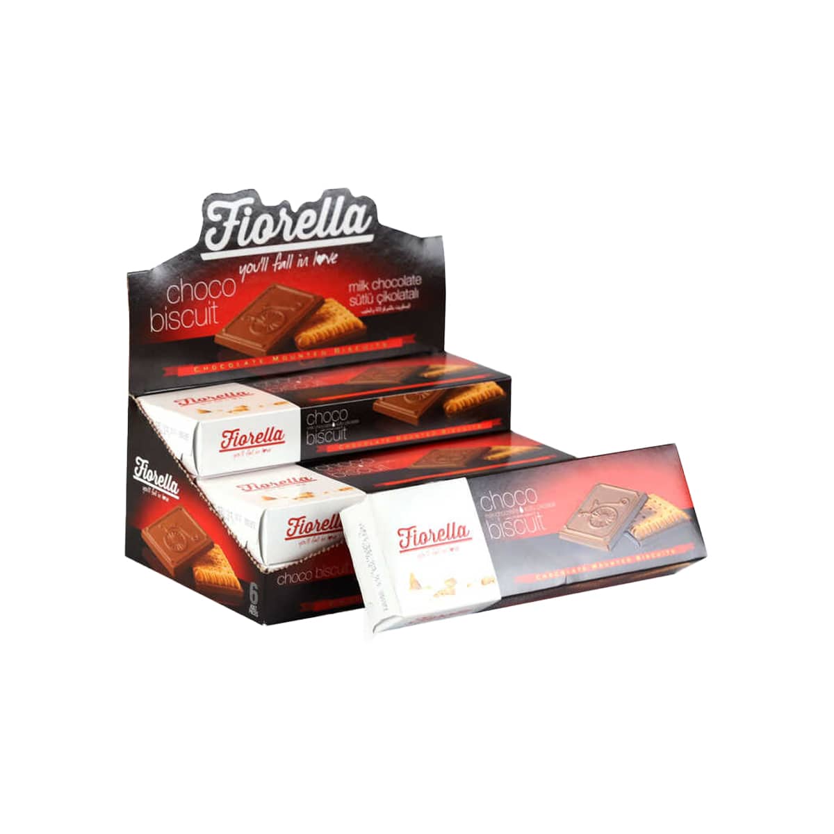 Fiorella Choco Biscuit Plain Biscuit with Milk Chocolate in Box 102 gr ...