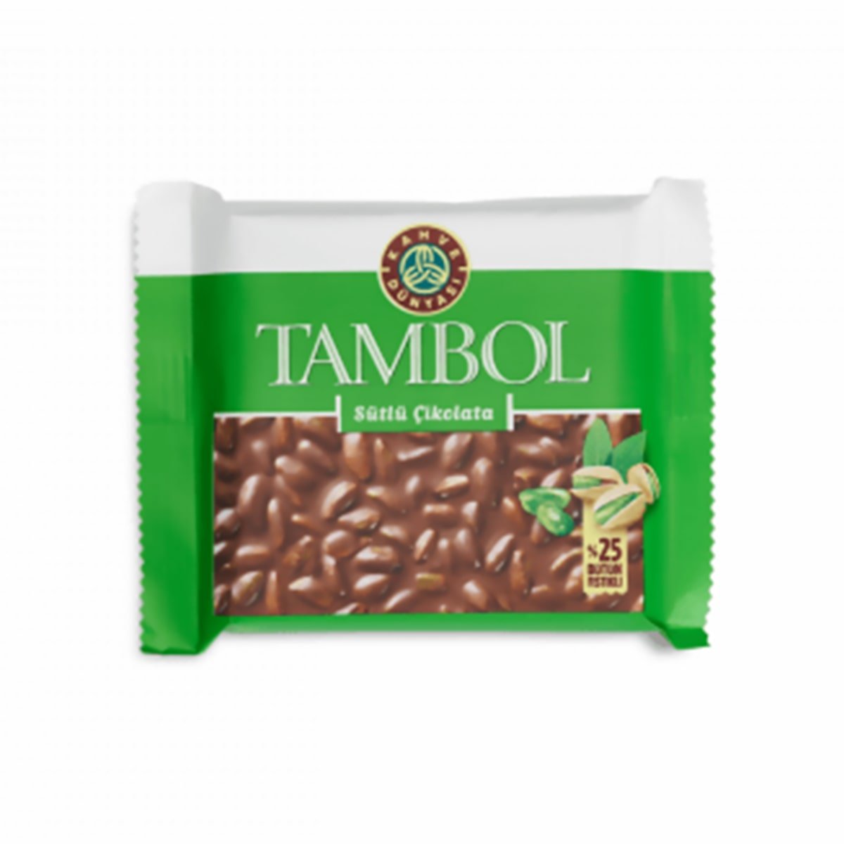 Kahve Dunyasi Tambol Milk Chocolate with Whole Pistachio 100 gr (3.52oz ...